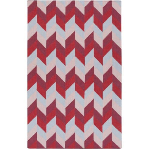 5' x 8' Incredible Talitha Cherry Red & Gray Hand Woven Rectangular ...