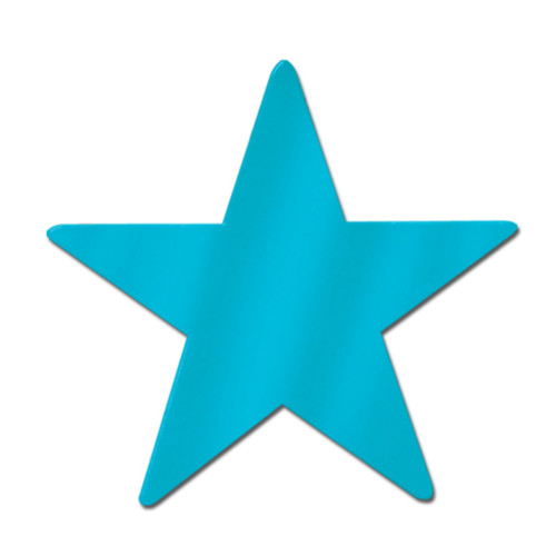 Club Pack of 24 Starry Night Themed Teal Metallic Foil Star Cutout ...