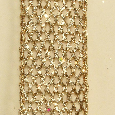 Gold Metallic Meshed Wired Craft Ribbon 1.5" x 40 Yards | Christmas Central