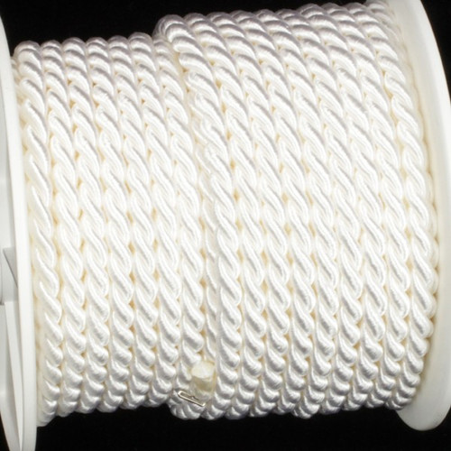 White Braided Cording Wired Craft Ribbon 0.25" x 27 Yards | Christmas ...