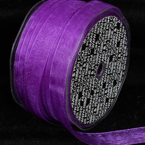 Purple Solid Organdy Craft Ribbon 0.25" x 200 Yards | Christmas Central