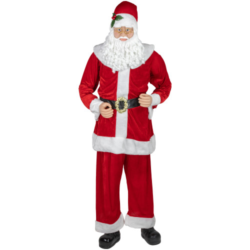 72" Life-Size Plush Santa Claus Standing or Sitting Christmas Figure ...