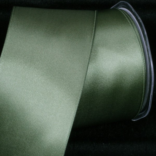 Olive Green Double Face Wired Craft Ribbon 2.75" x 22 Yards | Christmas ...