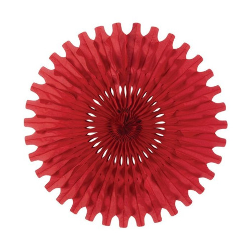 Club Pack of 12 Red Tissue Fan Hanging Decorations 25" | Christmas Central