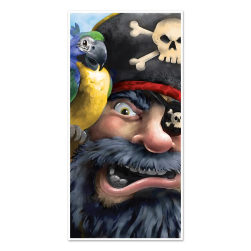 Club Pack of 12 Black & Yellow Nautical Pirate Door Covers 5 ...