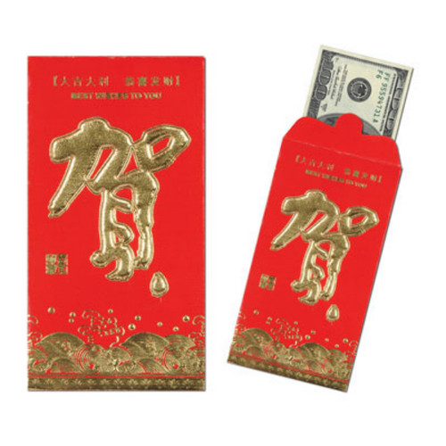 Club Pack of 96 Red & Gold Asian Chinese New Year Red Pocket Money Gift ...