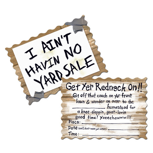 Club Pack of 96 Tan & White Redneck Party Invitations 5.5" | Christmas ...