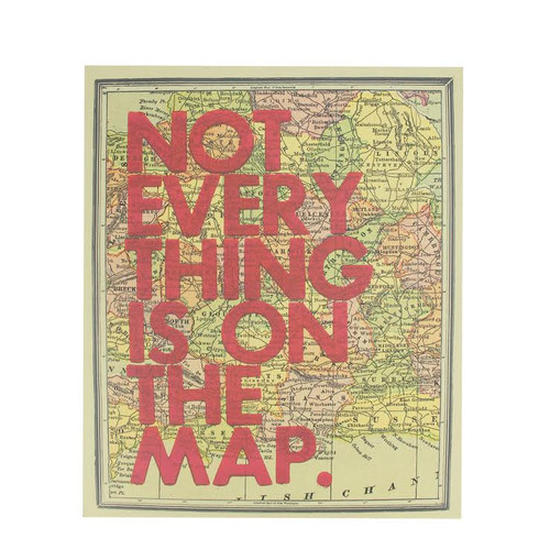 12" Inspirational Quote "Not Every Thing Is On The Map" Colorful Framed ...