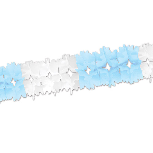 Club Pack of 12 Light Blue & White Festive Pageant Garland Decorations ...