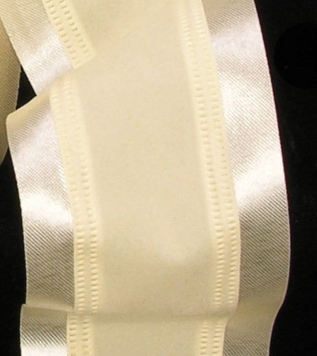 Shimmering Ivory Satin Edge Velvet Wired Craft Ribbon 2" x 40 Yards ...