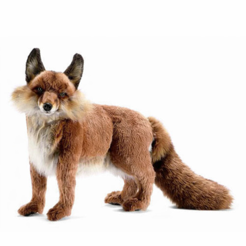 Set of 2 Brown Handcrafted Soft Plush Standing Fox Stuffed Animals 15.5 ...