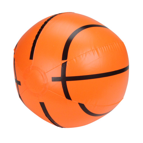 Inflatable 6-Panel Beach Basketball - 16" - Orange | Christmas Central