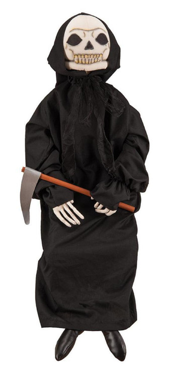 42" Black & Gray Dunstan Grim Reaper Halloween Figurine | Christmas Central