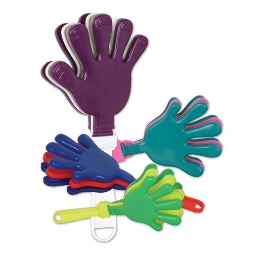 Club Pack of 12 Green & Blue Hand Clapper Party Favor Decors 7.5 ...