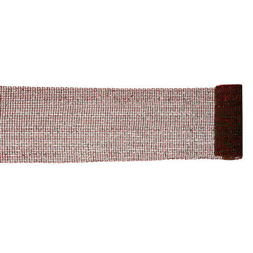 Silver & Red Sparkling Christmas Craft Ribbon 6" x 4 Yards | Christmas ...