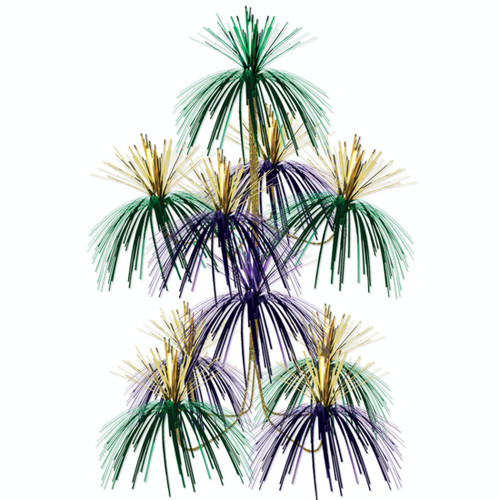 Club Pack of 12 Gold & Purple Firework Chandelier Hanging Party Decors ...