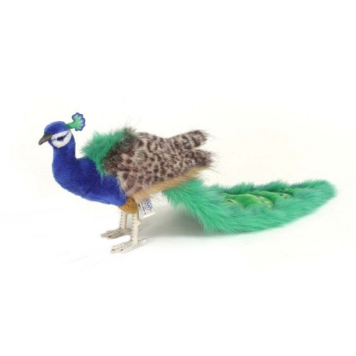 Set of 2 Blue & Green Handcrafted Soft Plush Peacock Stuffed Animals 10 ...