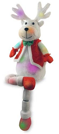 34" Battery Operated LED Lighted Color Changing Reindeer Christmas ...