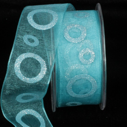 Shimmering Sky Blue Power Loops Wired Craft Ribbon 1.5" x 27 Yards ...