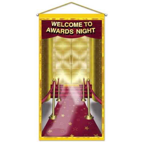Club Pack of 12 Gold & Pink Hollywood Welcome to Awards Night Wall ...