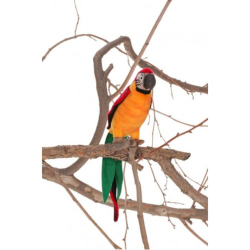 Set of 4 Green & Orange Handcrafted Plush Parrot Bird Stuffed Animals ...