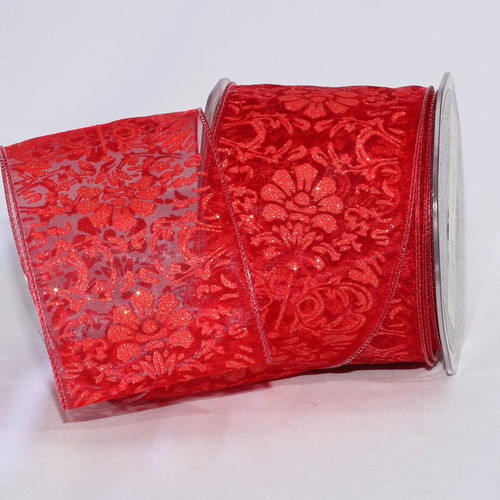 Sheer Red & Gold Wired Craft Ribbon 2.75" x 20 Yards | Christmas Central