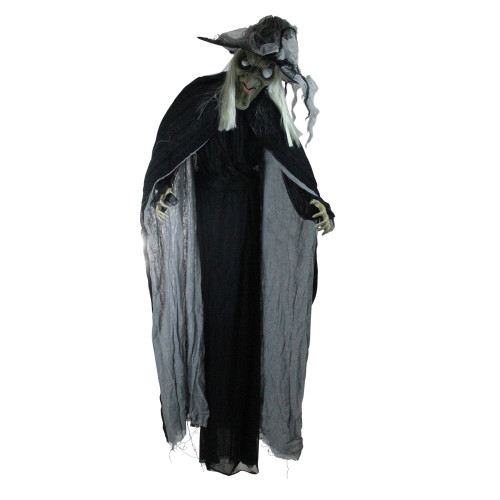 6' LED Lighted Standing Wicked Witch with Cape Halloween Decoration ...