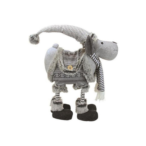 20" Gray & White Standing Moose Christmas Tabletop Figurine | Christmas ...