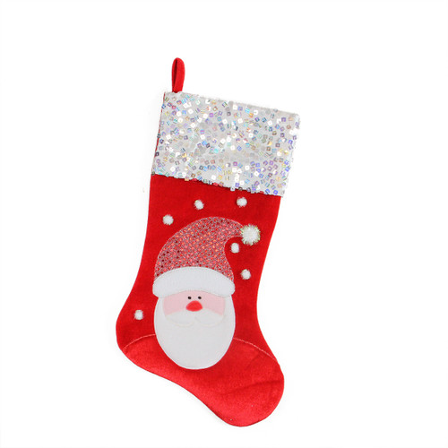 20.5" Red & White Santa Claus Christmas Stocking | Christmas Central