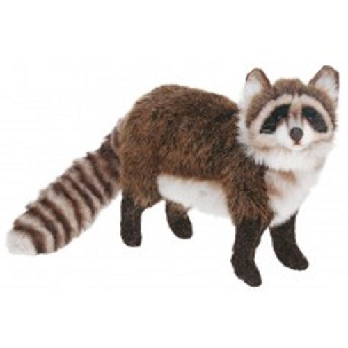 Set of 2 Brown & Black Handcrafted Soft Plush Standing Raccoon Stuffed ...