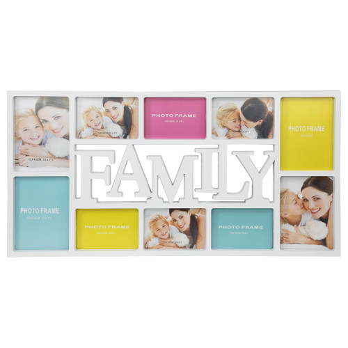 Rectangular “Family” Wall Collage Photo Frame - 28.75" - White ...