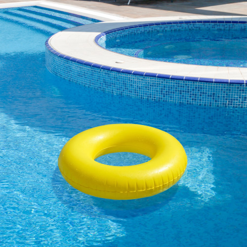 Inflatable Neon Yellow Swimming Pool Inner Tube Float, 35-Inch ...