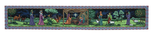 72" Green & Blue First Christmas Nativity Scene Table Runner ...