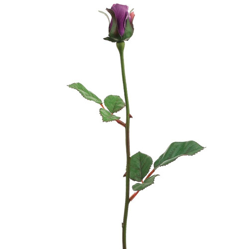 23" Deep Purple Long Stem Rose Bud Pick | Christmas Central