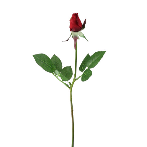 23" Deep Red Long Stem Rose Bud Pick | Christmas Central