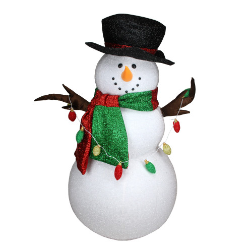 5' White Inflatable LED Lighted Musical Snowman Outdoor Christmas Yard ...