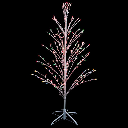 4' White Lighted Christmas Cascade Twig Tree Outdoor Decoration ...