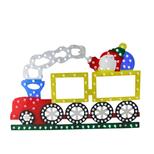 21" Lighted LED Multi-Color Train Christmas Window Silhouette ...