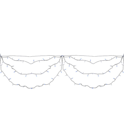 150 Blue & White LED Swag Christmas Lights - 7.5 ft White Wire ...