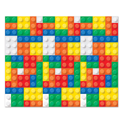 Pack of 6 Multi-Color Building Block Backdrops 48" | Christmas Central