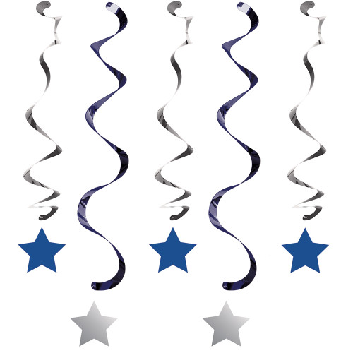 Club Pack of 30 Blue Star Dizzy Dangler Hanging Party Decorations 10.2 ...