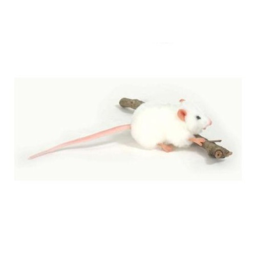 4.65" Handcrafted White & Beige Life Size Plush Mouse Stuffed Animal ...