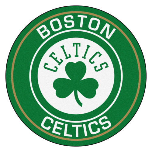 27" Green & White NBA Boston Celtics Rounded Door Mat | Christmas Central