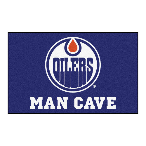59.5" x 94.5" Blue & White NHL Edmonton Oilers "Man Cave" Outdoor Area ...