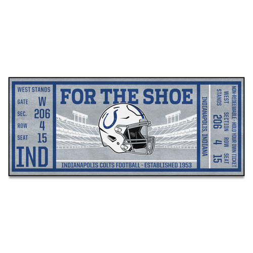 30" x 72" Gray & Blue NFL Indianapolis Colts Ticket Mat Area Rug Runner ...