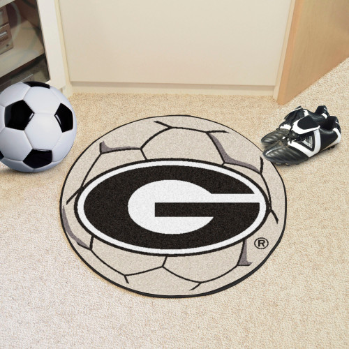 NCAA University of Georgia Bulldogs Soccer Ball Round Area Rug ...