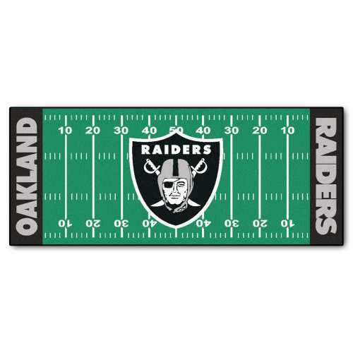 NFL Oakland Raiders Football Field Runner Mat Rug | Christmas Central