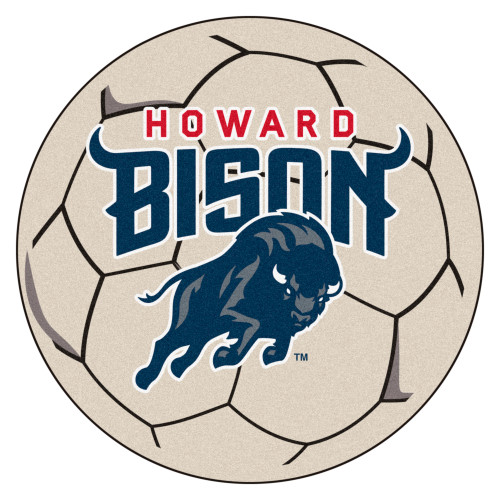 27" Blue & Red NCAA Howard University Bison Round Mat Area Rug ...