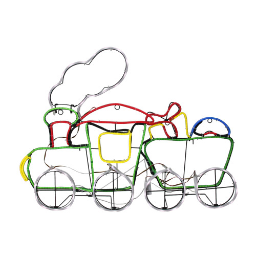32" Neon Style LED Lighted Animated Train Outdoor Christmas Yard ...