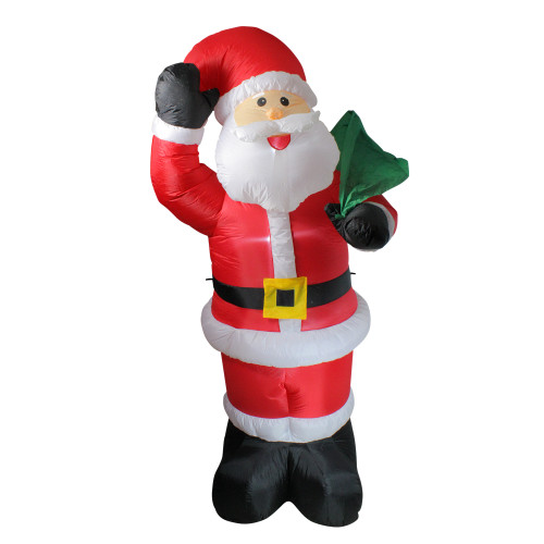 8' Outdoor Animated, Inflatable & Lighted Standing Santa Claus Yard ...
